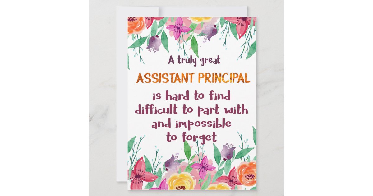 Assistant Principal Secretary Appreciation Thank Card | Zazzle