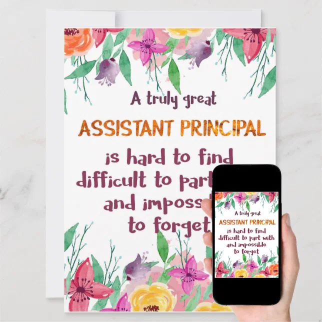 Assistant Principal Secretary Appreciation Thank Card | Zazzle