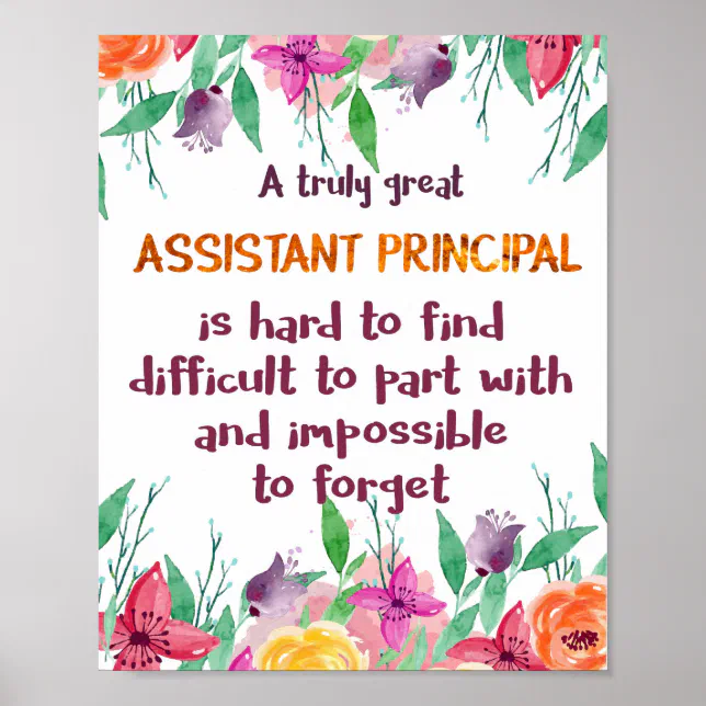 Assistant Principal Secretary Appreciation Thank Poster | Zazzle