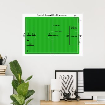 Association Football Pitch Soccer Field Dimensions Poster | Zazzle