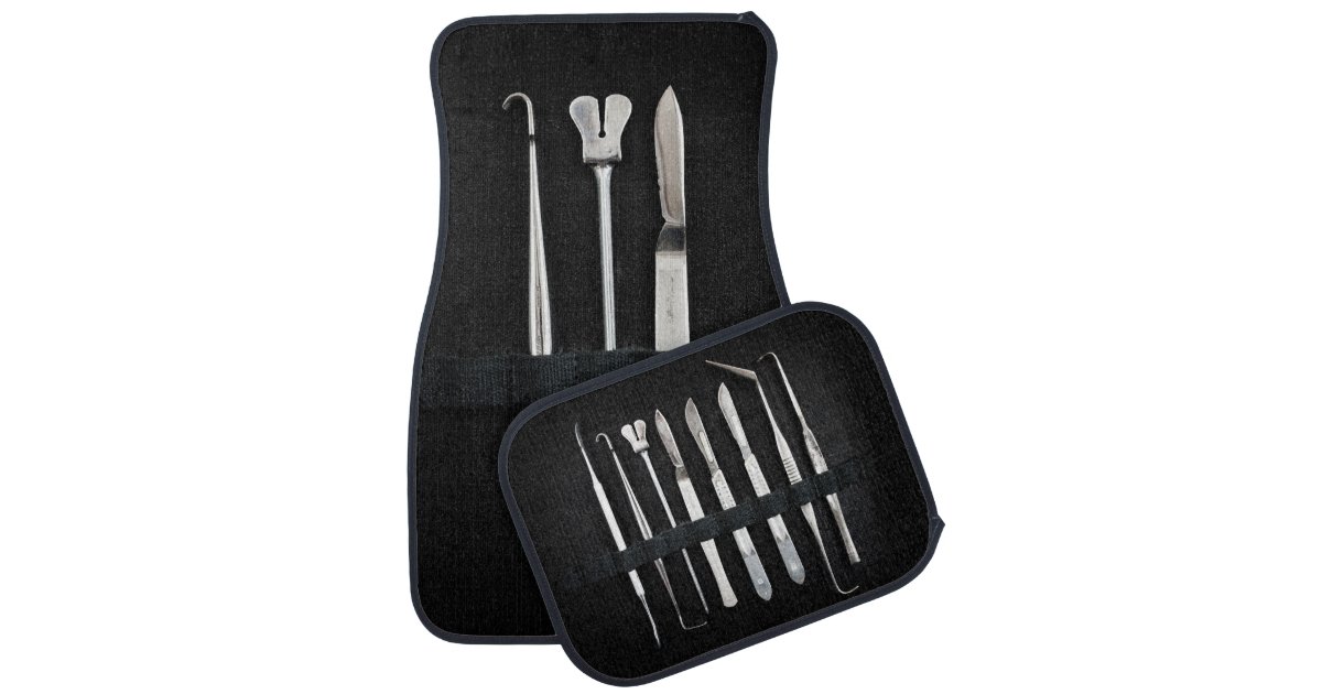 Assorted Antique Embalming Tools Car Floor Mat | Zazzle