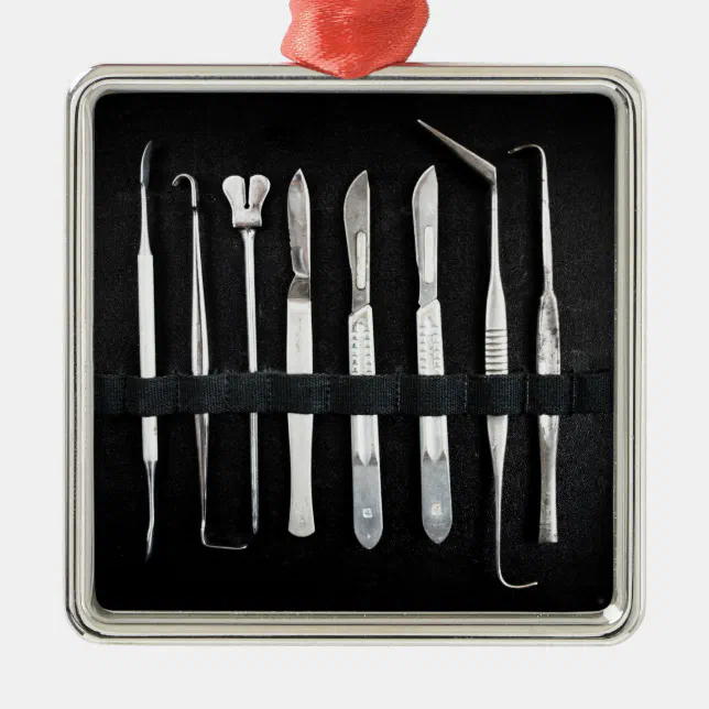 Assorted Antique Embalming Tools Metal Ornament | Zazzle