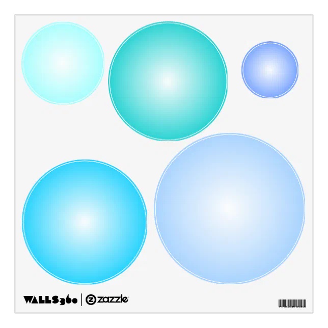 Assorted Bubbles, Blue/Aqua Wall Decals | Zazzle