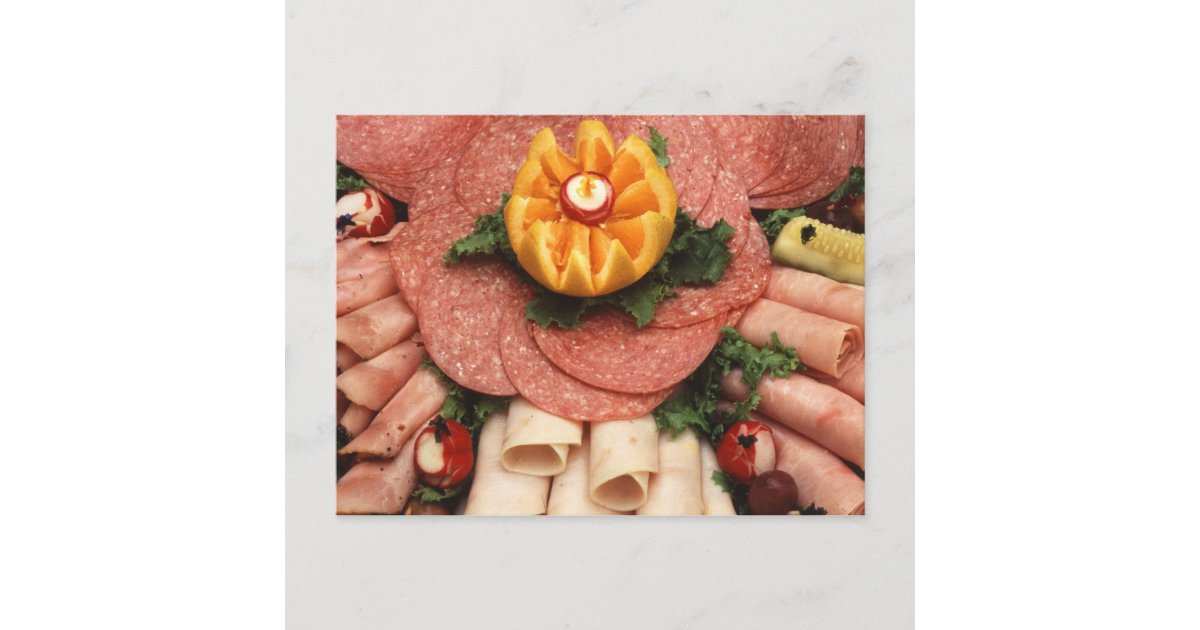 Assorted cold meats postcard | Zazzle