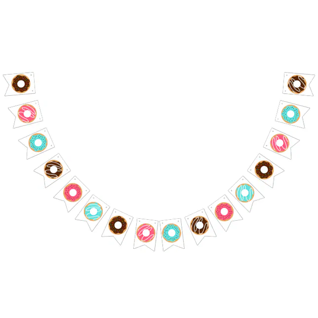 Assorted Donuts Bunting Flags | Zazzle