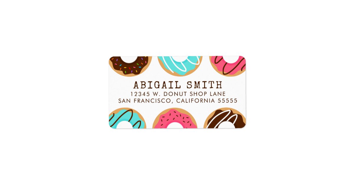 Assorted Donuts Label | Zazzle