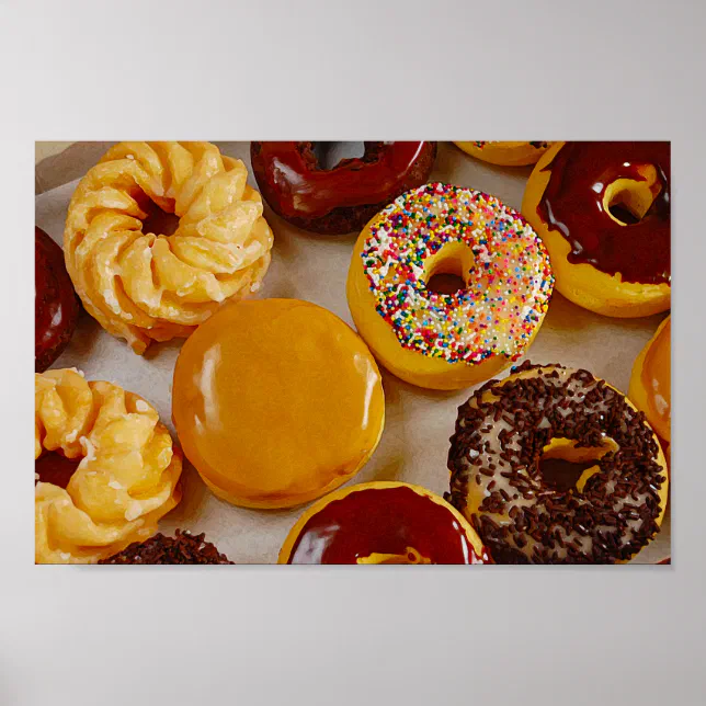 Assorted donuts poster | Zazzle