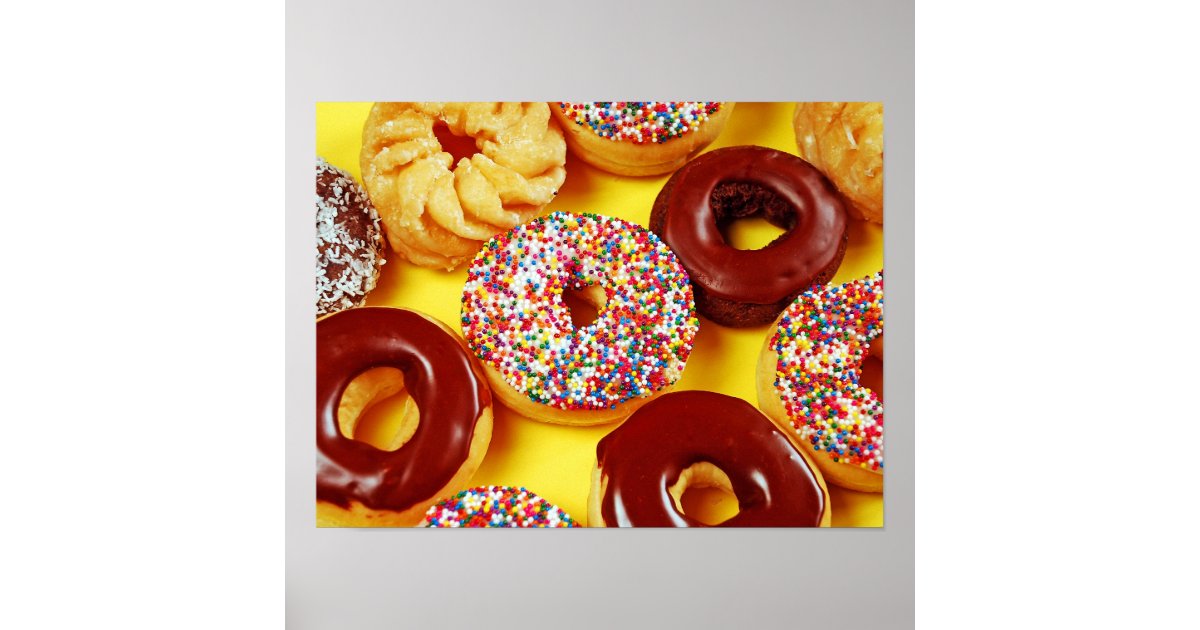 Assorted donuts poster | Zazzle