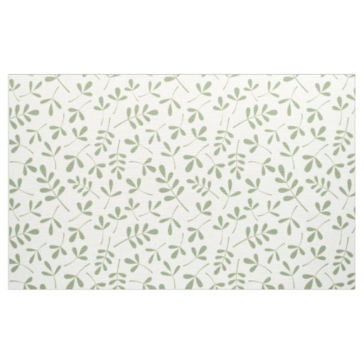 Assorted Green Leaves on Cream Pattern Fabric | Zazzle