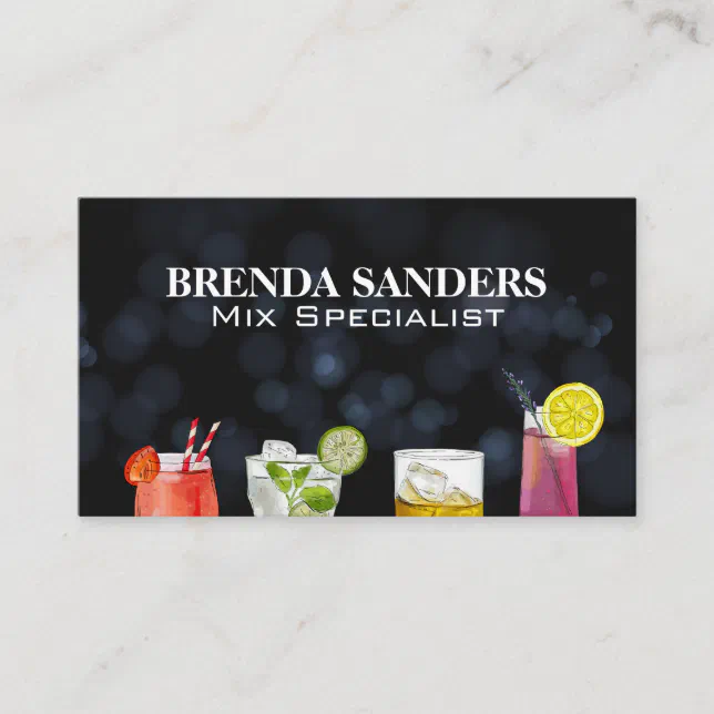 Assorted Mixed Drinks Business Card | Zazzle