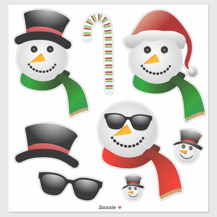 Assorted Snowman Snowmen Sticker | Zazzle.com