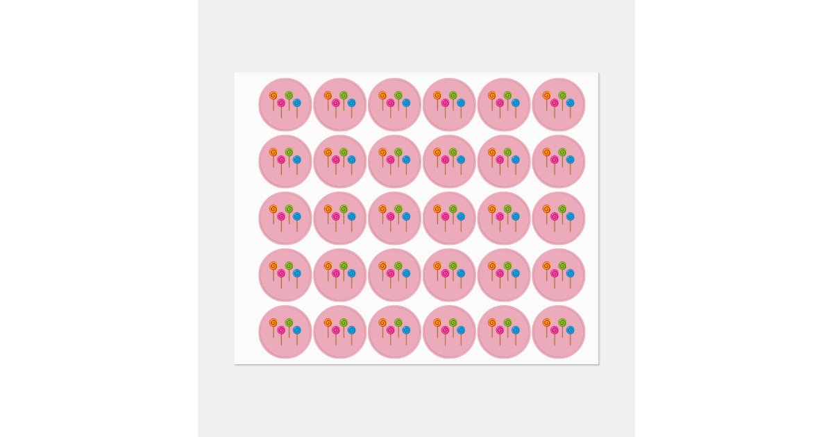 Assorted Spiral Colorful Lollipops Labels | Zazzle