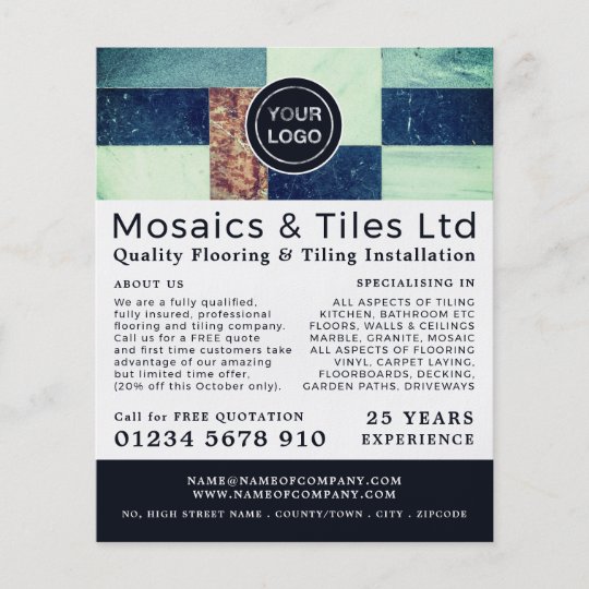Assorted Tiles, Floorer, Tile Installer Advert Flyer | Zazzle.com