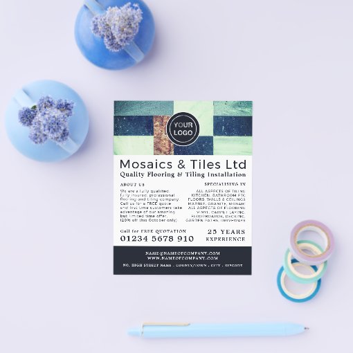Assorted Tiles, Floorer, Tile Installer Advert Flyer | Zazzle