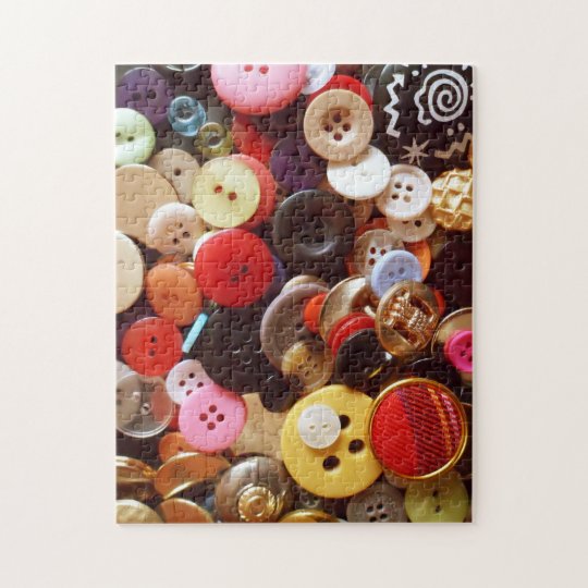 Assortment of Buttons Fun Haberdashery Jigsaw Puzzle | Zazzle.com