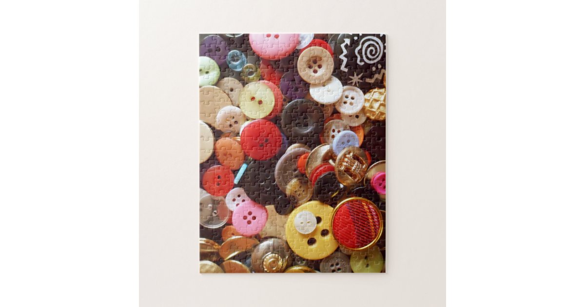 Assortment of Buttons Fun Haberdashery Jigsaw Puzzle | Zazzle