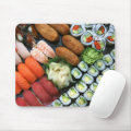 Assortment of Japanese sushi favorites Mouse Pad | Zazzle