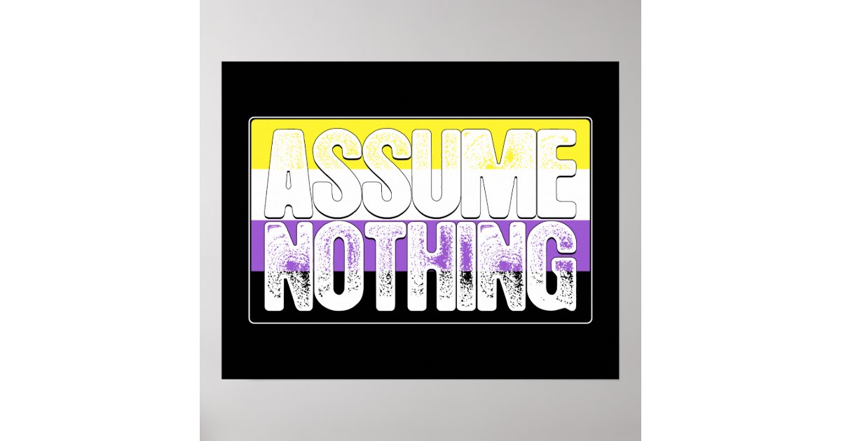 Assume Nothing Nonbinary Pride Flag Poster | Zazzle