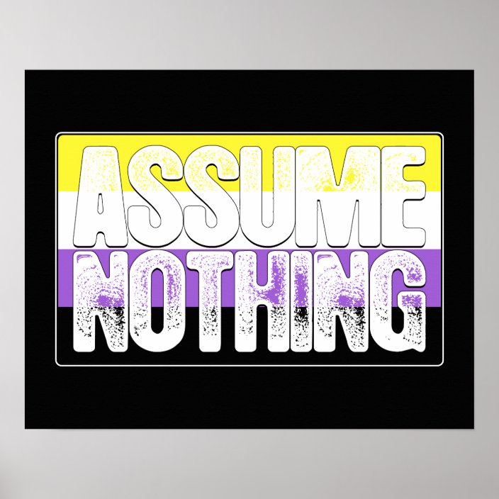 Assume Nothing Nonbinary Pride Flag Poster | Zazzle.com
