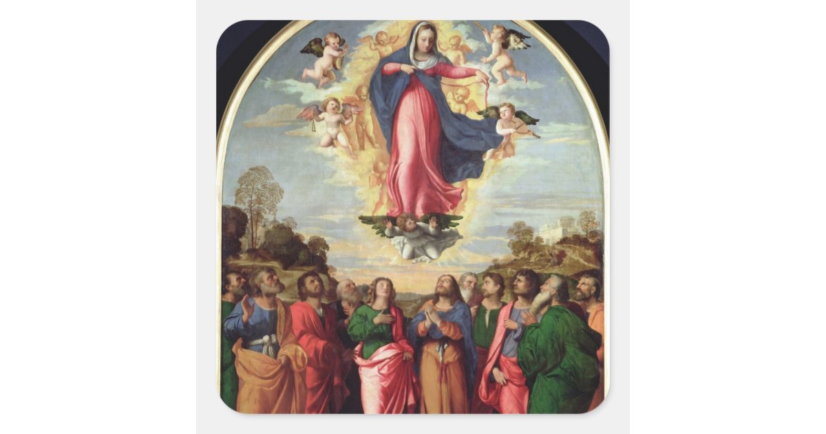 Assumption of the Virgin Square Sticker | Zazzle