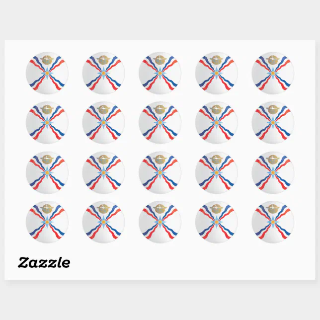 Assyria Round Icon Flag Classic Round Sticker | Zazzle