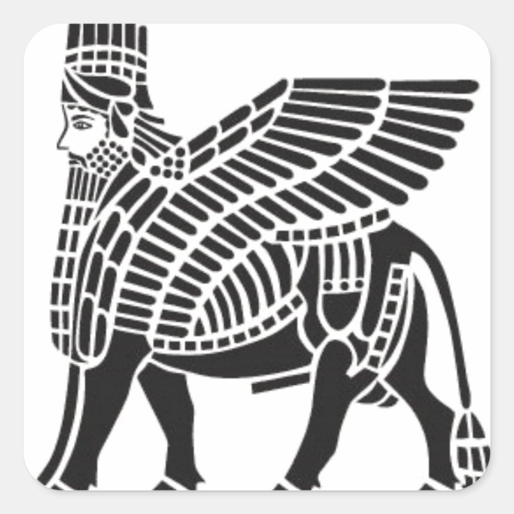 Assyrian Lamassu Square Sticker | Zazzle