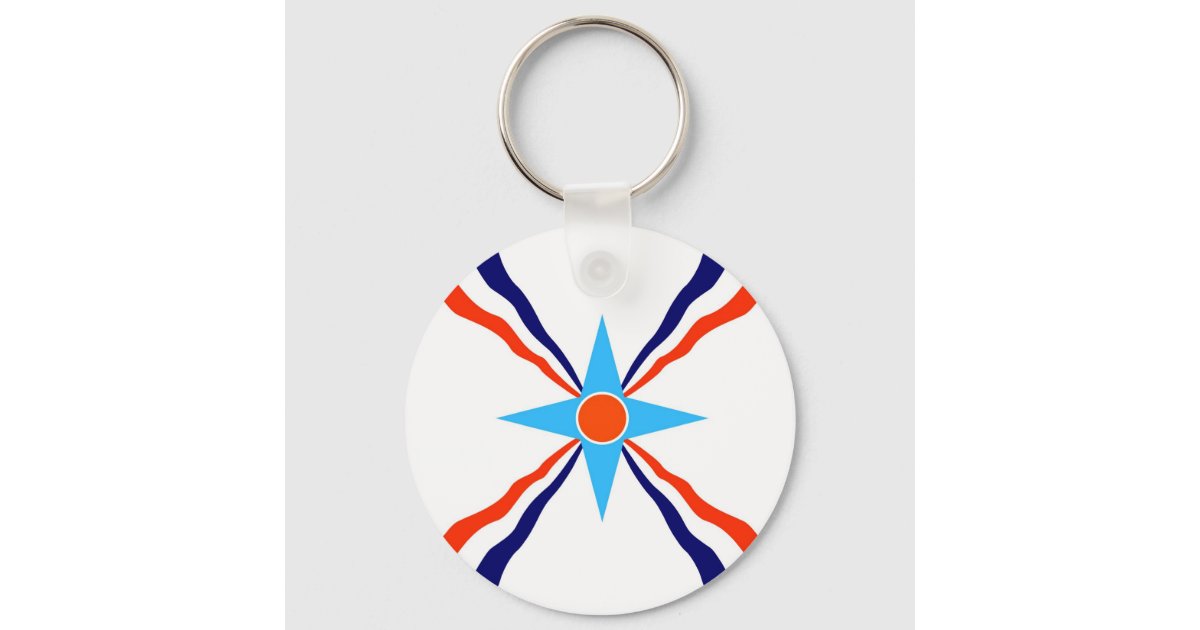 assyrian people ethnic flag keychain | Zazzle