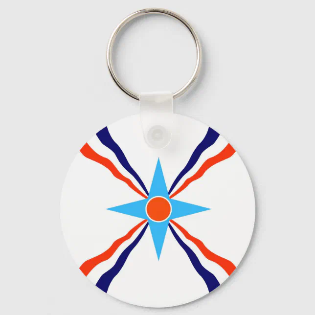 assyrian people ethnic flag keychain | Zazzle