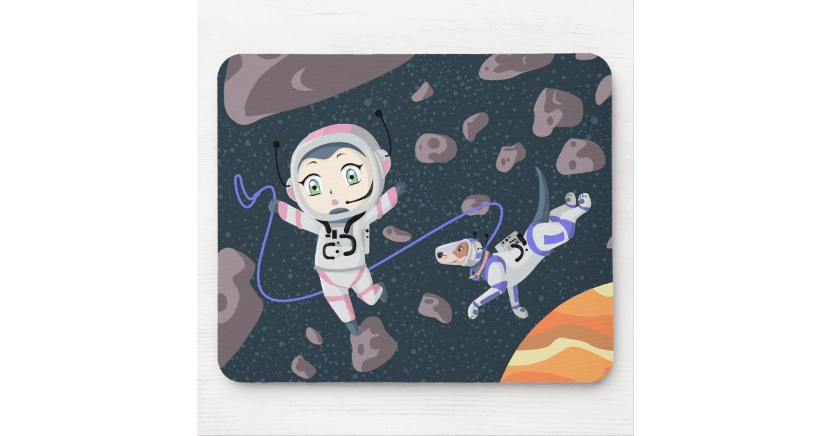 Asteroid Girl Mouse Pad | Zazzle