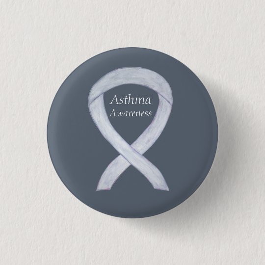 Asthma Awareness Ribbon Custom Art Pin Buttons | Zazzle.com