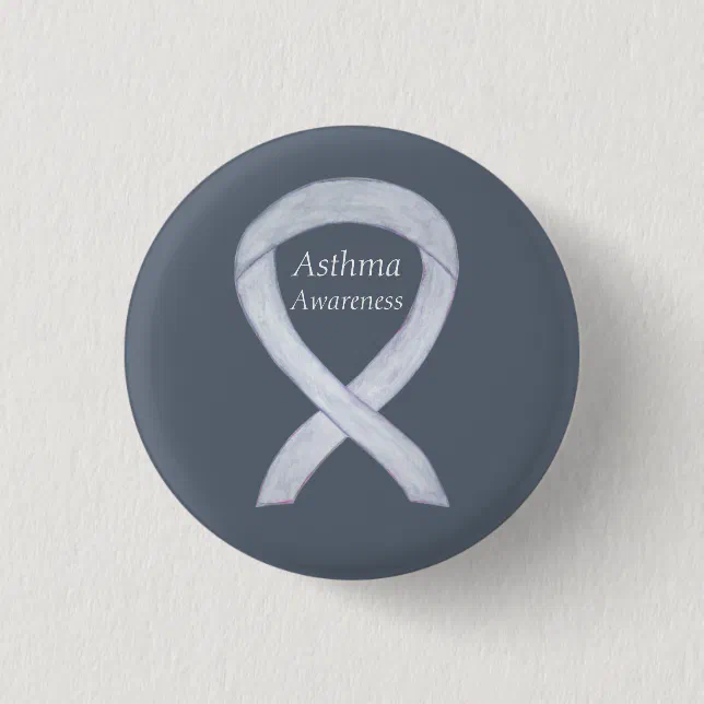 Asthma Awareness Ribbon Custom Art Pin Buttons | Zazzle