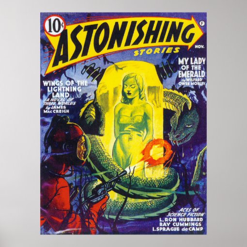 ASTONISHING STORIES Vintage Pulp Magazine Cover Poster | Zazzle