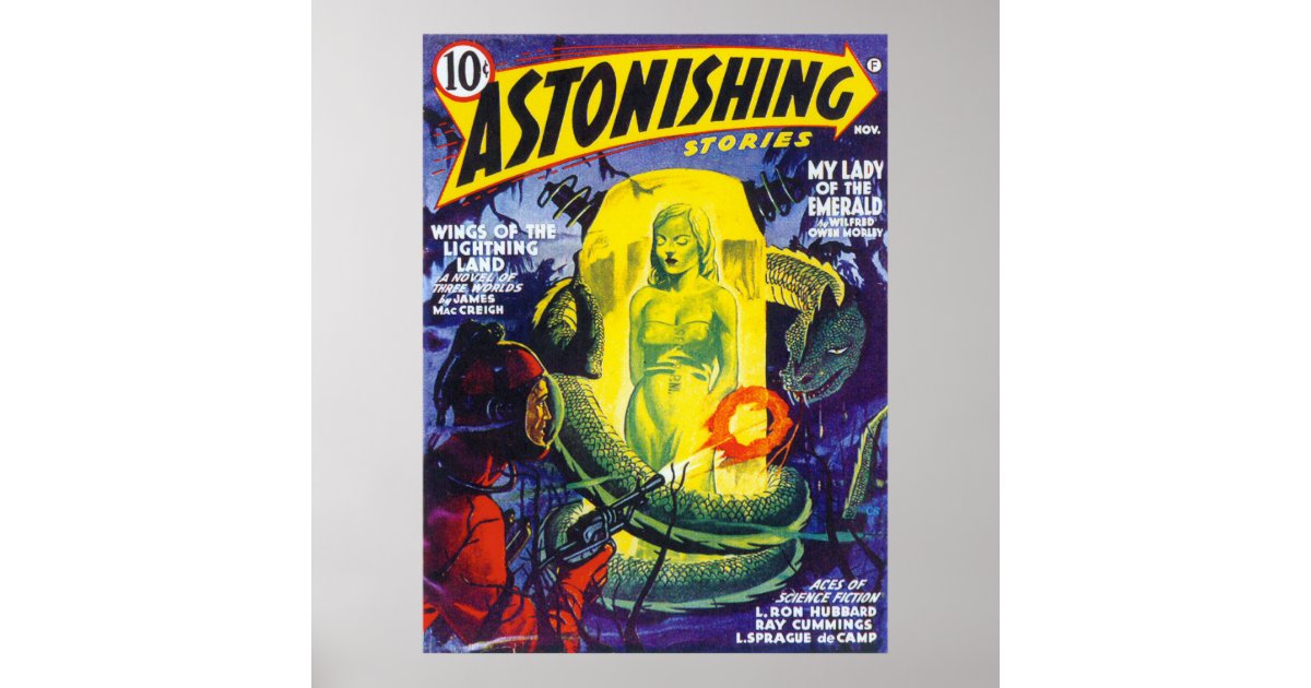 ASTONISHING STORIES Vintage Pulp Magazine Cover Poster | Zazzle