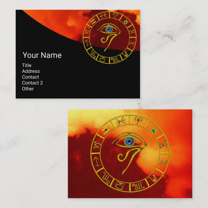 ASTRAL HORUS EYE,ASTROLOGY ZODIAC CHART Black Red Business Card ...