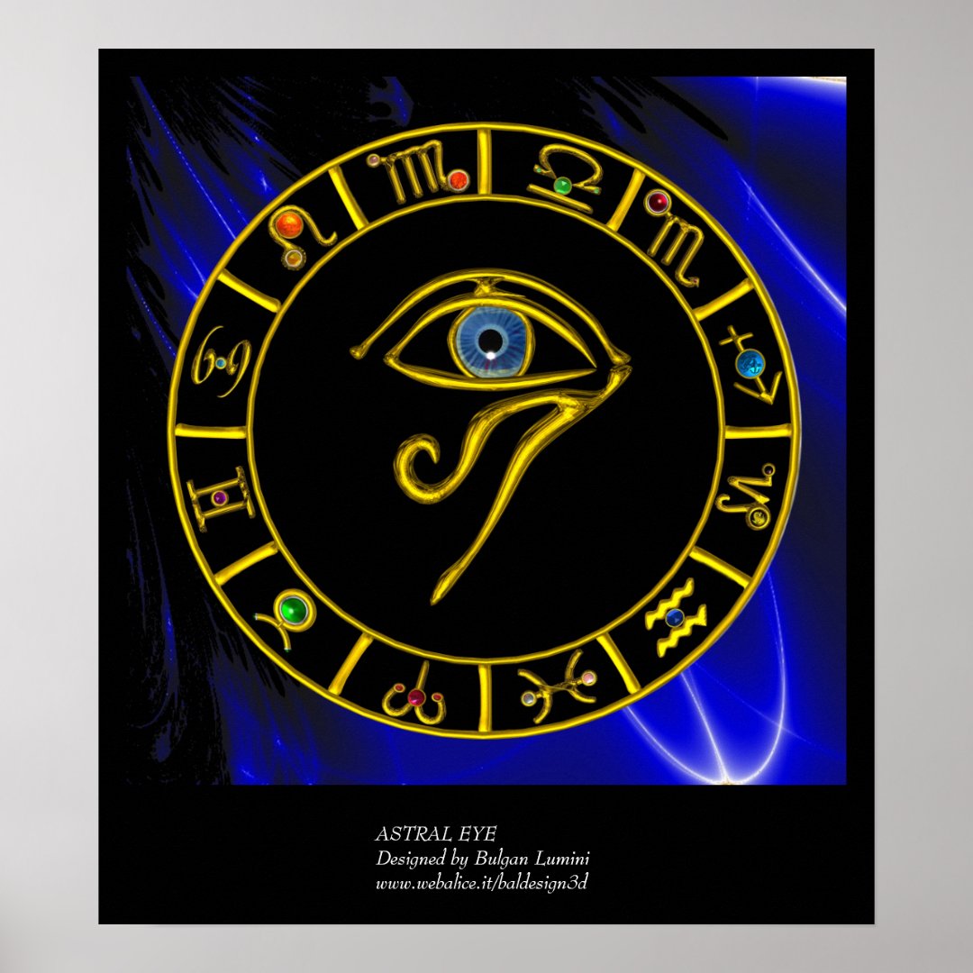 ASTRAL HORUS EYE ,BLUE TALISMAN Astrology Chart | Zazzle