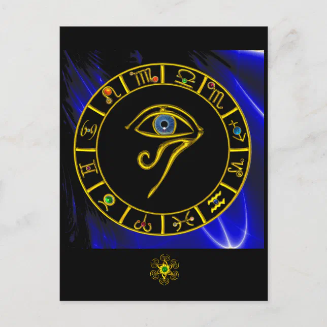 ASTRAL HORUS EYE,BLUE TALISMAN Astrology Chart Postcard | Zazzle