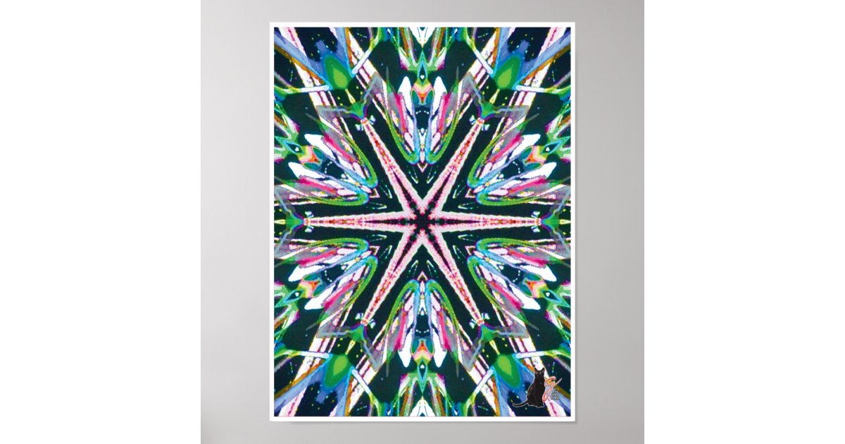 Astral Kinetic Collage Kaleidoscope Poster | Zazzle