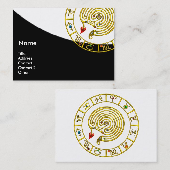ASTRAL LABYRINTH,ASTROLOGY CHART Black White Business Card | Zazzle.com