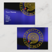 ASTRAL LABYRINTH,ASTROLOGY ZODIAC CHART Black Blue Business Card | Zazzle