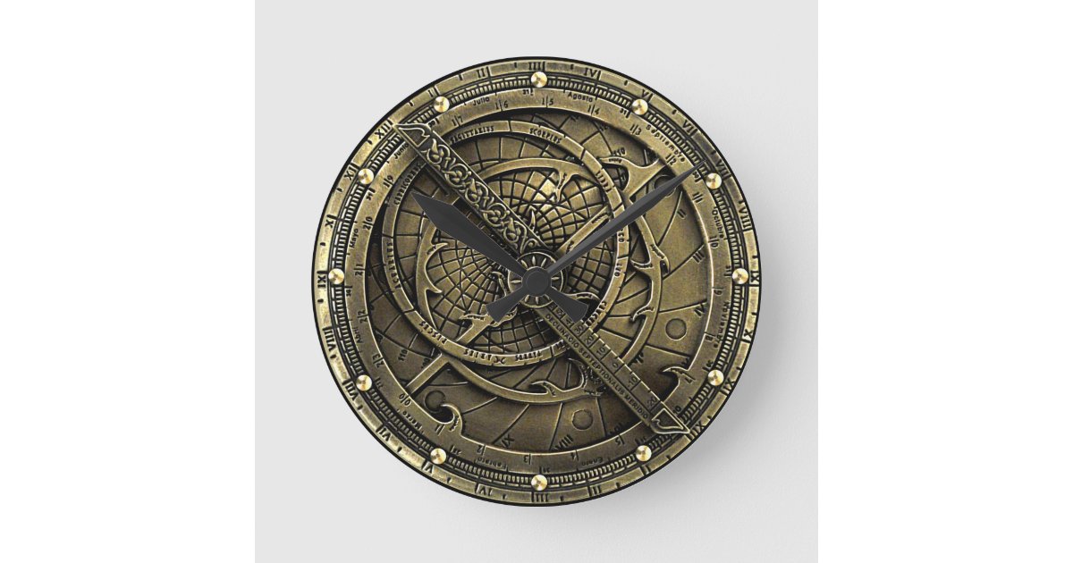 Astrolabe wall clock | Zazzle