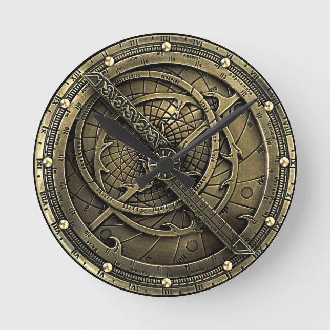 Astrolabe wall clock | Zazzle