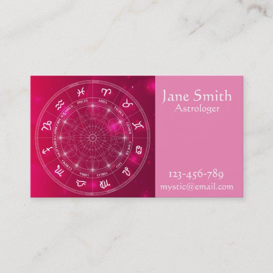 Astrologer Astrology business services pink Business Card | Zazzle.com