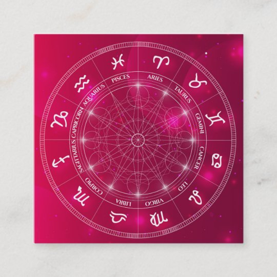 Astrologer Astrology business services pink Square Business Card ...