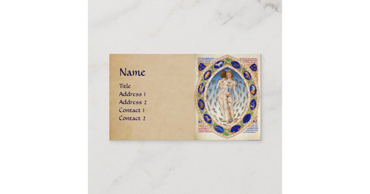 ASTROLOGY AND ZODIACAL SIGNS Astrologist Parchment Business Card | Zazzle