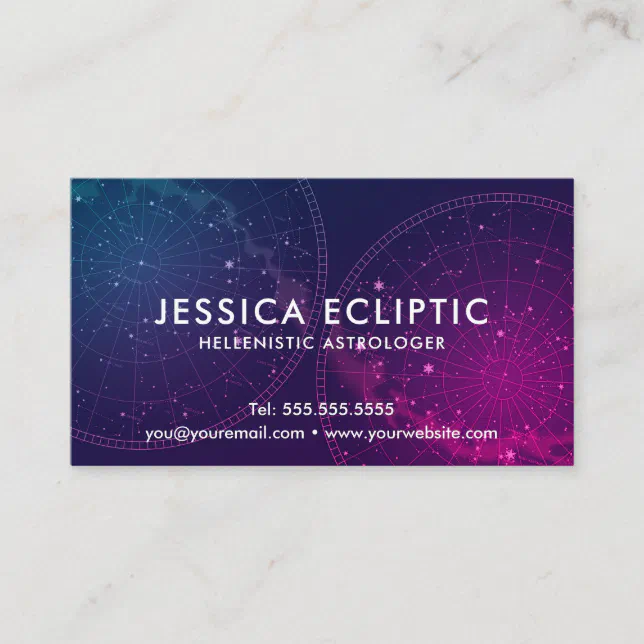 Astrology Constellations Chart (Color) Astrologer Business Card | Zazzle
