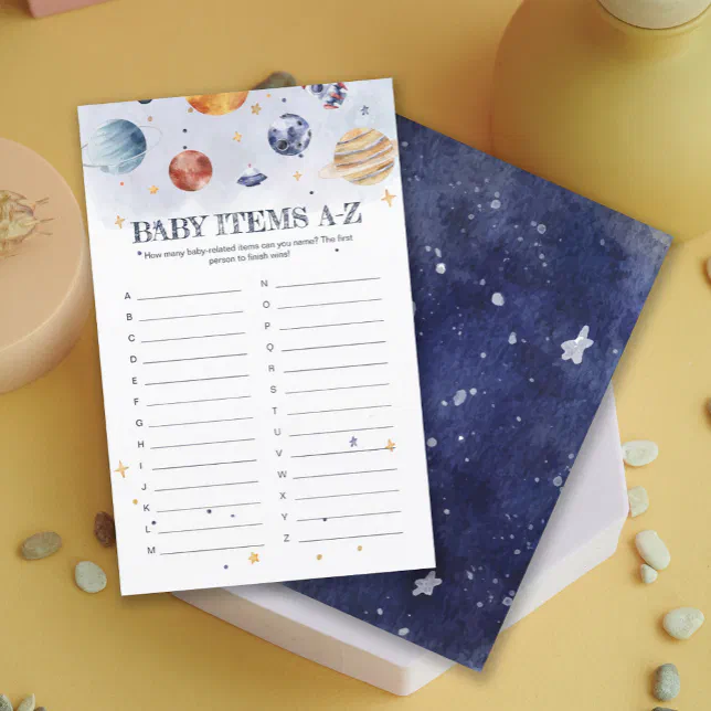 Astronaunt Rocketship Baby Shower Baby Items Game | Zazzle