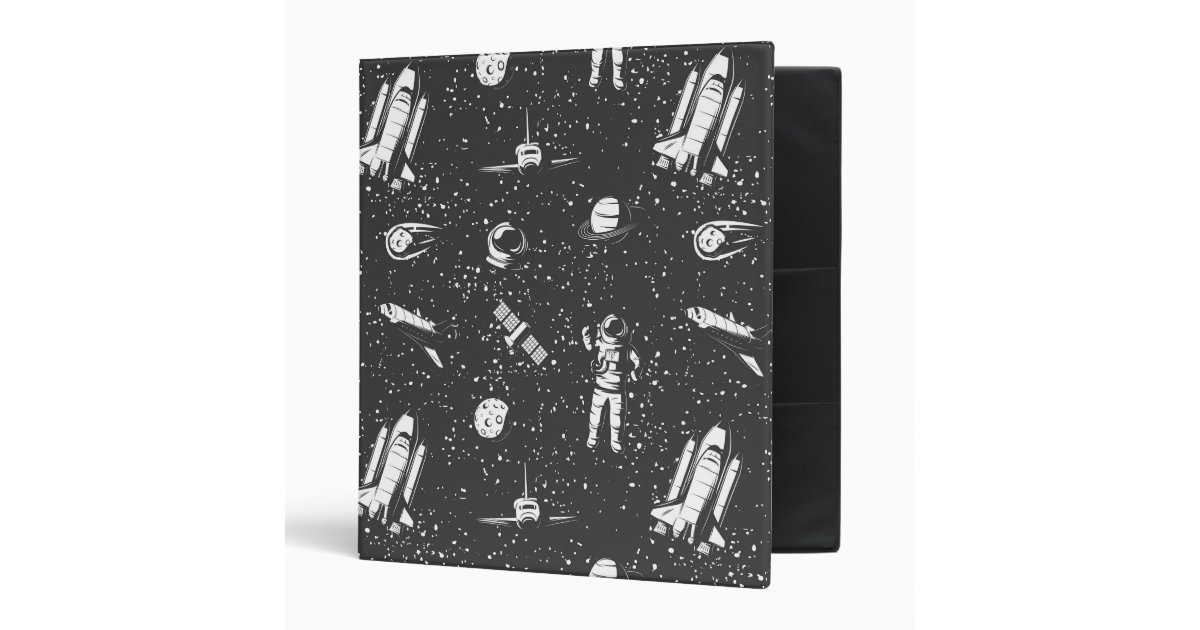 Astronaut aerospace pattern 3 ring binder | Zazzle