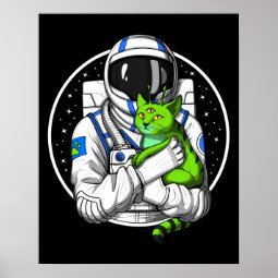 Astronaut Alien Cat Poster | Zazzle