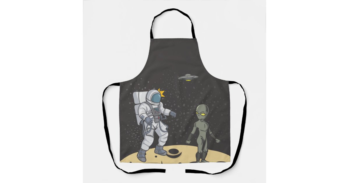 Astronaut and alien apron | Zazzle
