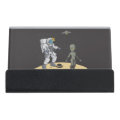 Astronaut and alien desk business card holder | Zazzle